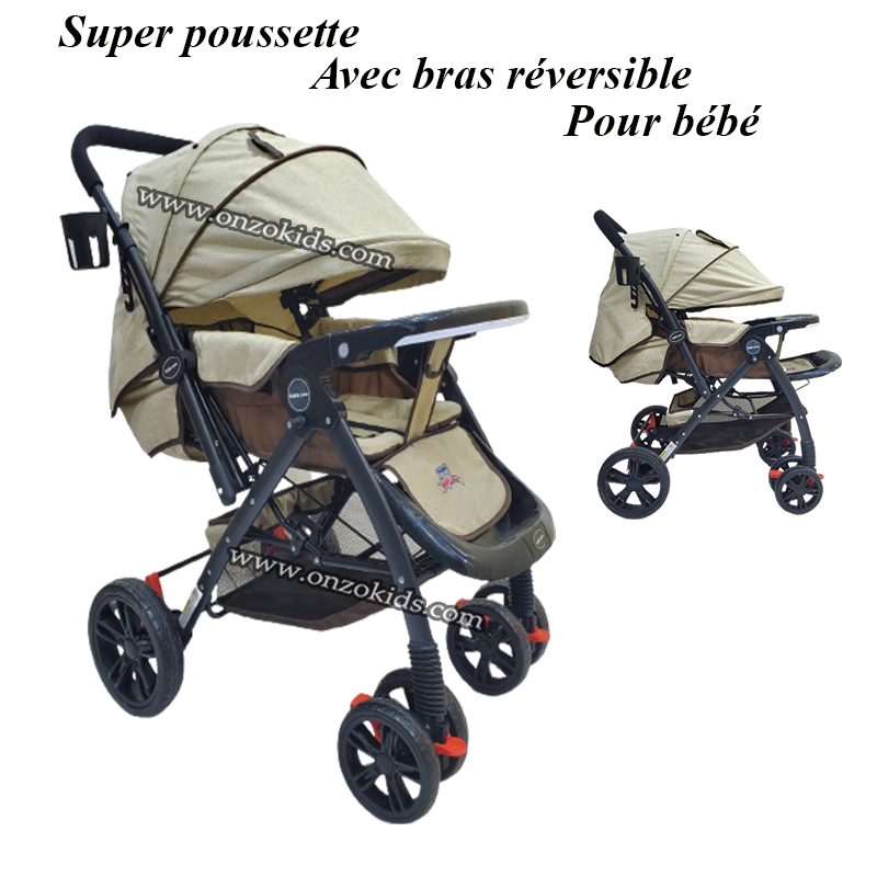 Super poussette avec bras réversible pour bébé | Bébé Love