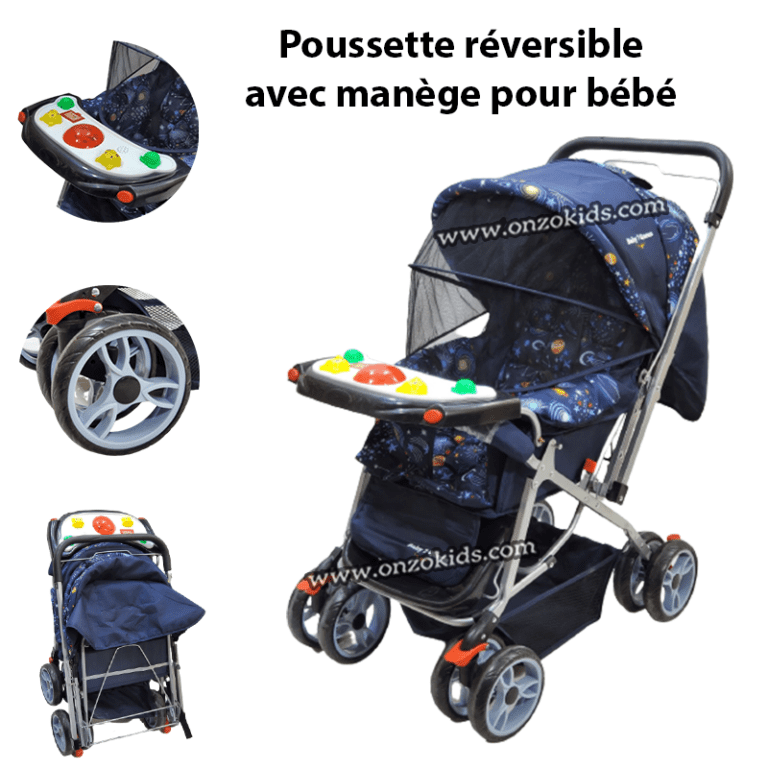 Poussette réversible avec manège pour bébé - Baby 7 Queen